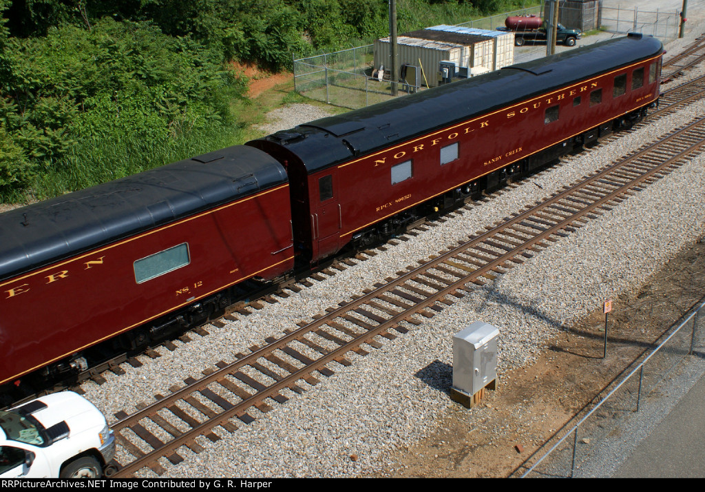 RPCX 800321, NS CEO's car, on the rear of NS 956, taking NS cars home from the Spencer event